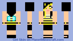 Bee girl (with antenna, wings, and bracelets) Minecraft Skin