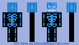 Blue Pumpkin Skeleton Minecraft Skin