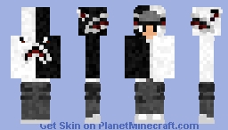 black/white bape hoodie Minecraft Skin