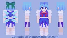 cirno (green ribbon ver.) - touhou project (remake) (64x) Minecraft Skin