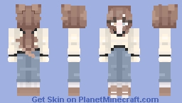 Preppy Student 📕 || white cable knit outfit || ponytail Minecraft Skin