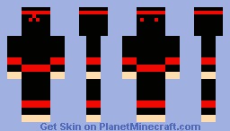 faceless black/red ninja Minecraft Skin