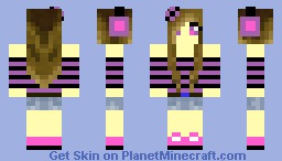 Headphone Girl purple Minecraft Skin