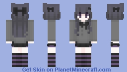 Bow Tie Gray Outfit - Female version Minecraft Skin