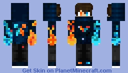 fire and ice boy Minecraft Skin