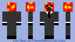 Fire Creeper in suit , Mister Fire Creeper Minecraft Skin