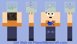 Fishbowl cartoon character Minecraft Skin