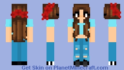 Girl w/crop top & ripped jeans Minecraft Skin
