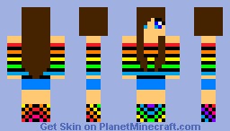 Cool+Cute+colorful girl Minecraft Skin