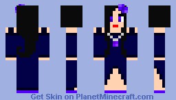 Girl in a Dark Blue Dress Minecraft Skin
