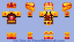 dungeons style gold armor with ruby trim Minecraft Skin