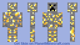 gold ore creeper Minecraft Skin