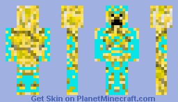 gold and diamond creeper Minecraft Skin