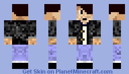 Goth hair guy Minecraft Skin