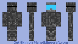 Gray Camo Soldier Blue Visor Minecraft Skin