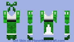 Simple Green Dress with Bow and Heels Minecraft Skin