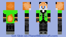 Green Fox Gamer Minecraft Skin