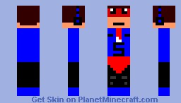 A green guy with a headset Minecraft Skin