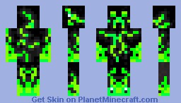 Green Lightning Creeper Minecraft Skin