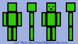 Green Skin With Black Border Minecraft Skin