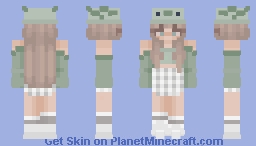 Green axolotl girl Minecraft Skin