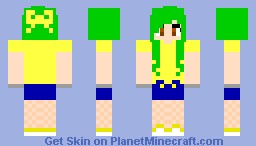 Green Hair Girl Minecraft Skin