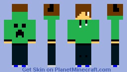 Green Creeper Hoodie Minecraft Skin