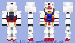 Gundam RX-78-2 slim(3 px arms) Minecraft Skin