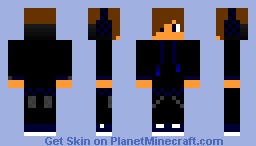 Black and Blue hood Minecraft Skin