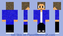 guy in blue top and white vest Minecraft Skin