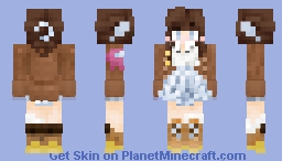 Shiny Skirt and Chestnut Cardigan Minecraft Skin