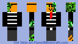 Half Creeper,Half pumpkin Minecraft Skin