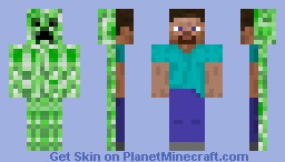 HALF CREEPER Minecraft Skin