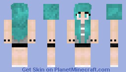Hardcore Turquoise Hair Minecraft Skin