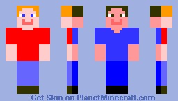 half steve half light skin orange hair steve Minecraft Skin