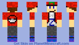 pokemon red trainer HD Minecraft Skin
