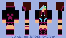 Magenta Creeper girl Minecraft Skin