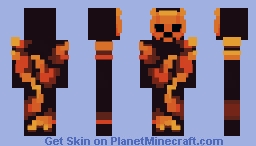 Flame Skeleton Minecraft Skin