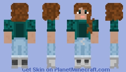 Jewel-Green Shirt & Jeans Girl Minecraft Skin