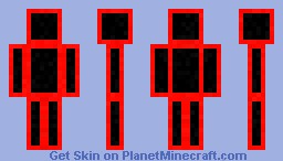 black with red outline Minecraft Skin
