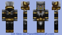 gray and gold KNIGHT Minecraft Skin