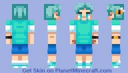 Light cyan boy hive style Minecraft Skin
