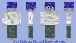 L death note with blue hair Minecraft Skin