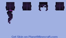 Female HB - Long Dark Void Purple Ponytail Minecraft Skin