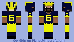 Michigan Football Player Minecraft Skin