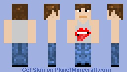 Mick Jagger In Stones TankTop (young) Minecraft Skin