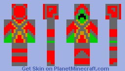 Minecraft Iron Creeper Warrior Skin (red) Minecraft Skin