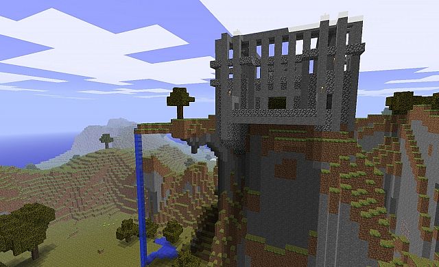 Abandoned Mountain Top Castle with Tree Minecraft Map