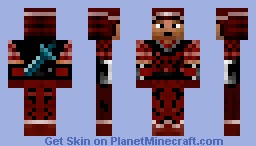 Red Samurai Warrior with Diamond Sword Minecraft Skin