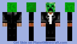 Creeper With Black Jacket Minecraft Skin